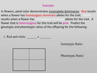 Incomplete and co dominance ppt | PPTX