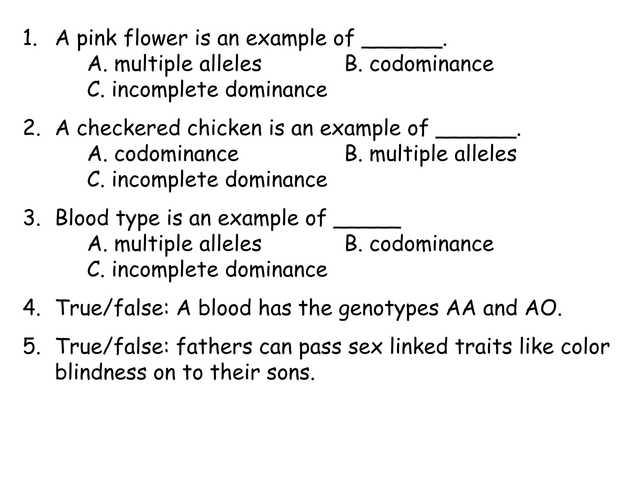 Incomplete, codominance, multiple alleles | PPTX