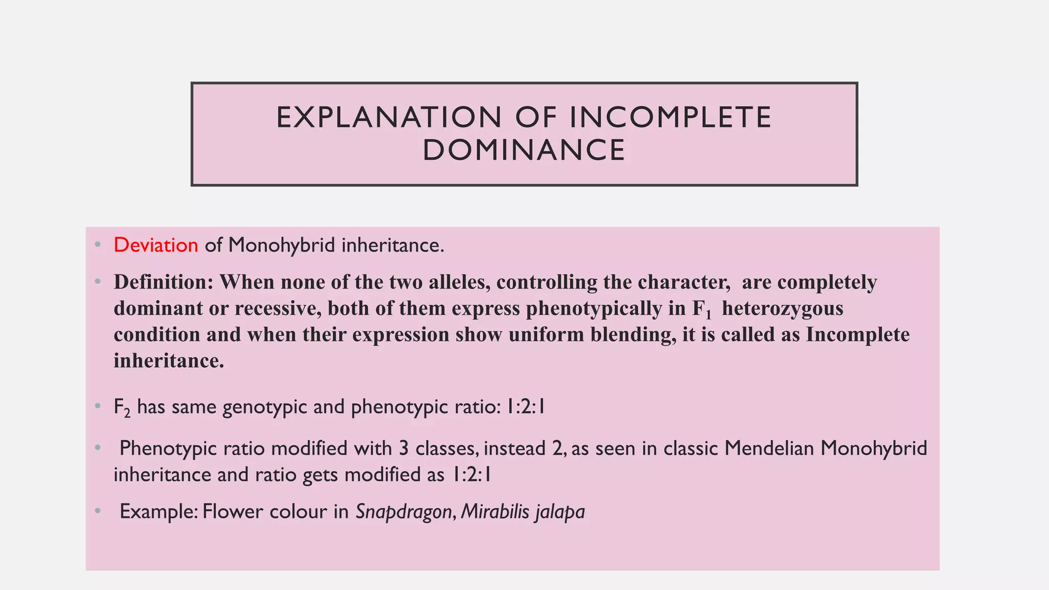 Plant Cytogenetics: Incomplete dominance ppt | PDF