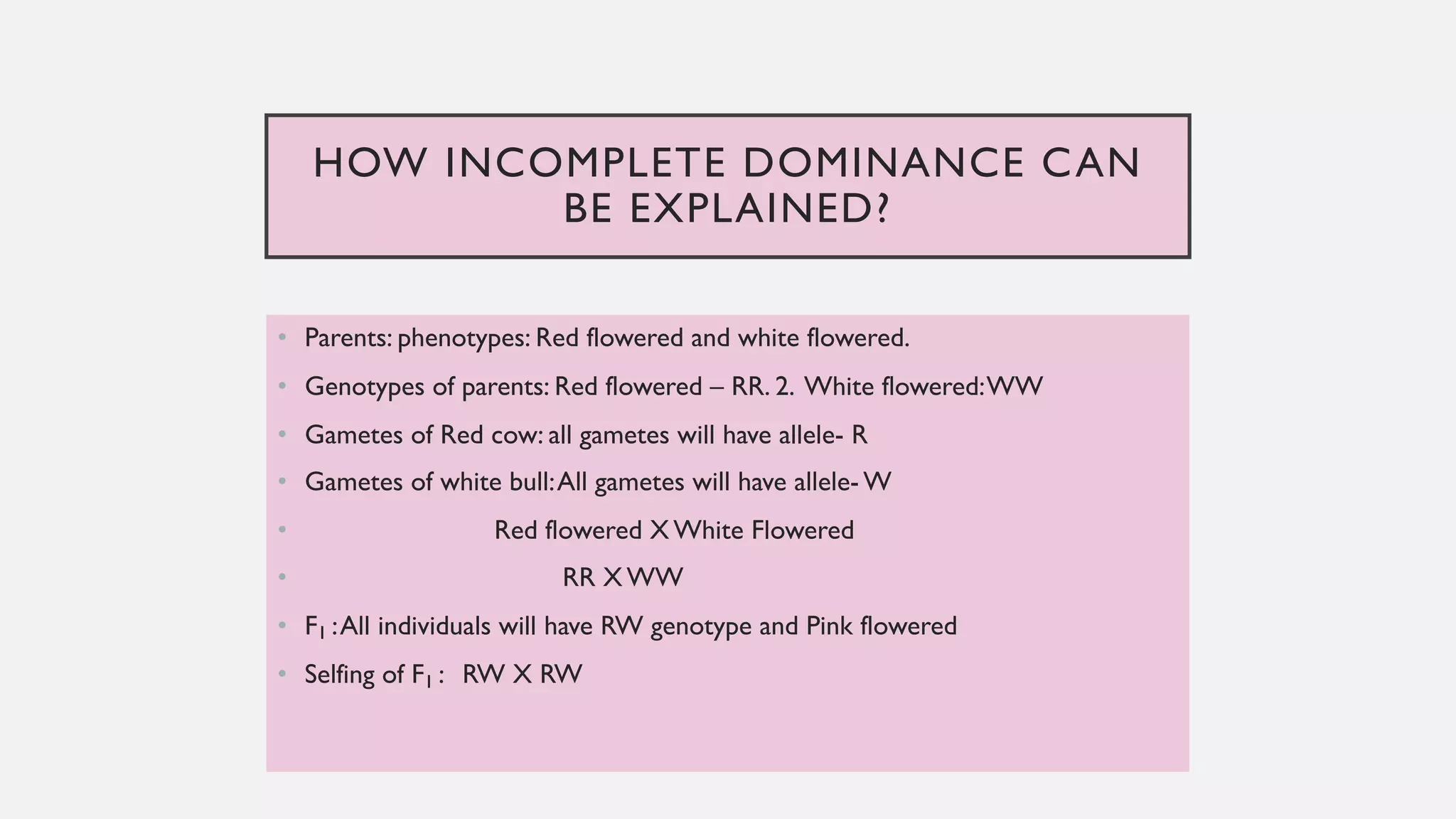 Plant Cytogenetics: Incomplete dominance ppt | PDF