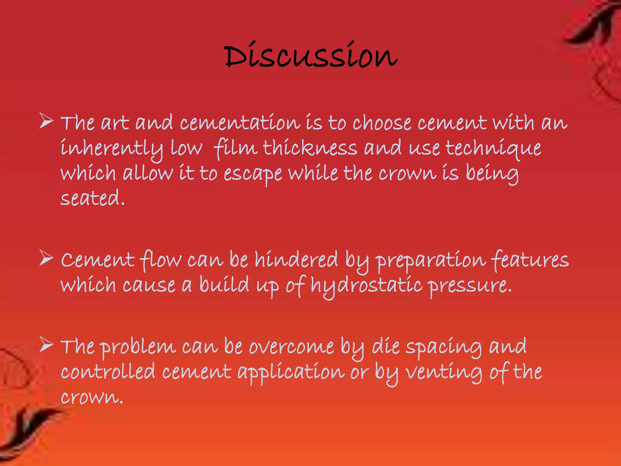 Incomplete seating of cement crowns | PPTX