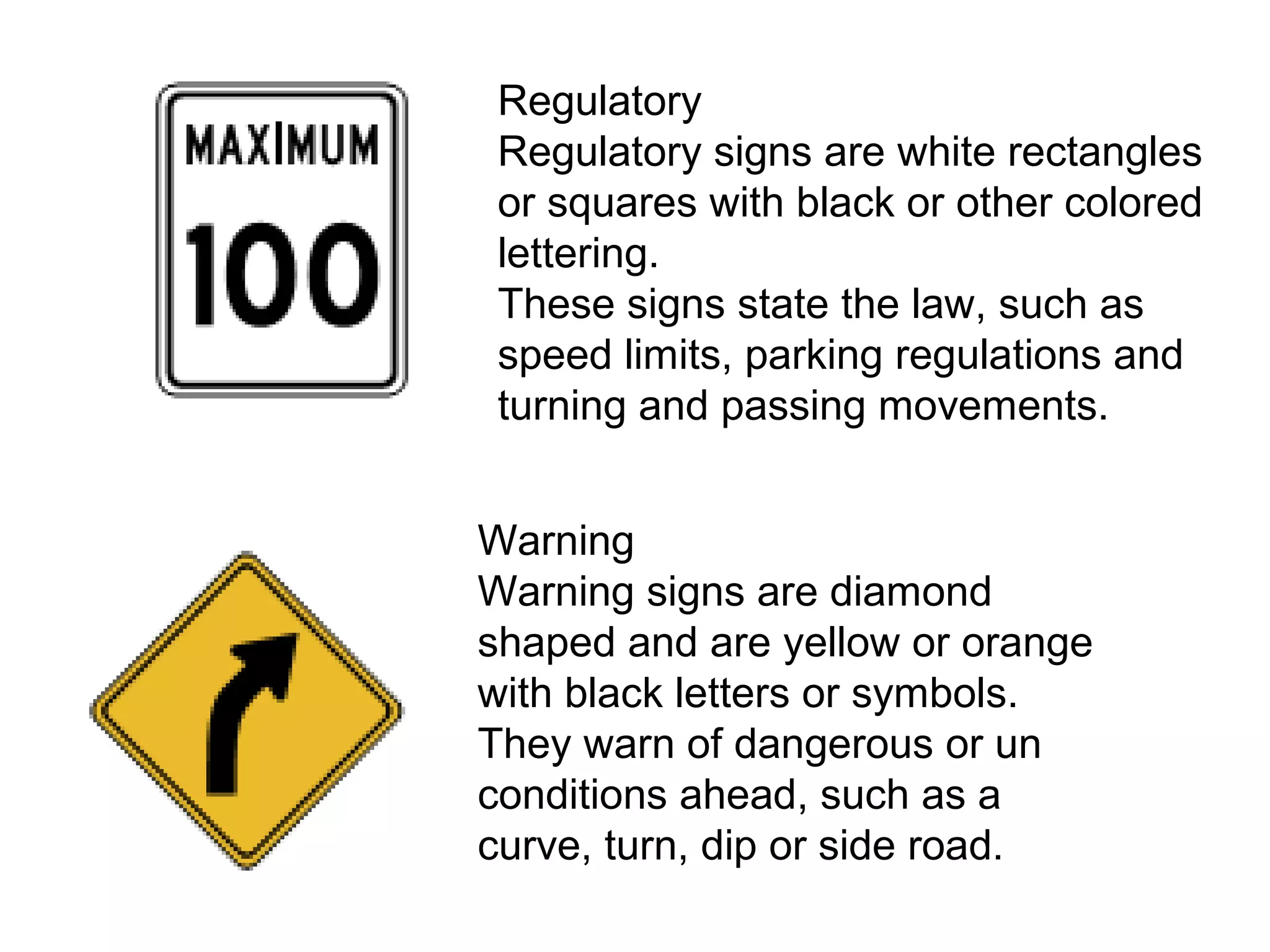 traffic signs vocabulary esl | PPT