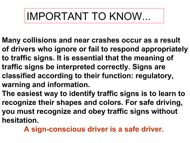 traffic signs vocabulary esl | PPT | Auto Safety | Automotive