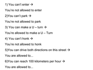 traffic signs vocabulary esl | PPT