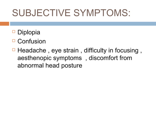 Inconcomitant strabismus types and different tests | PPT