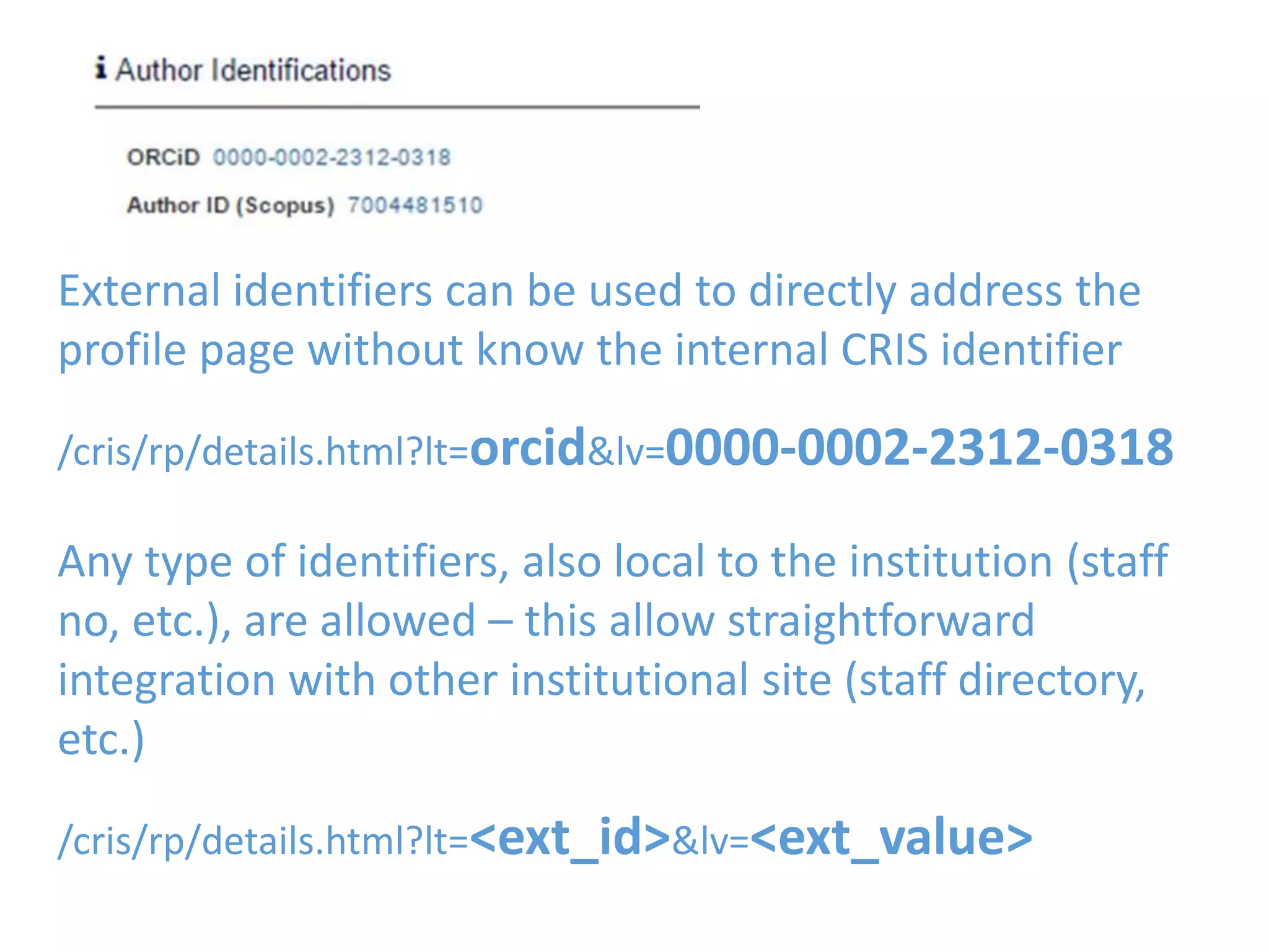DSpace-CRIS: a CRIS enhanced repository platform | PPT