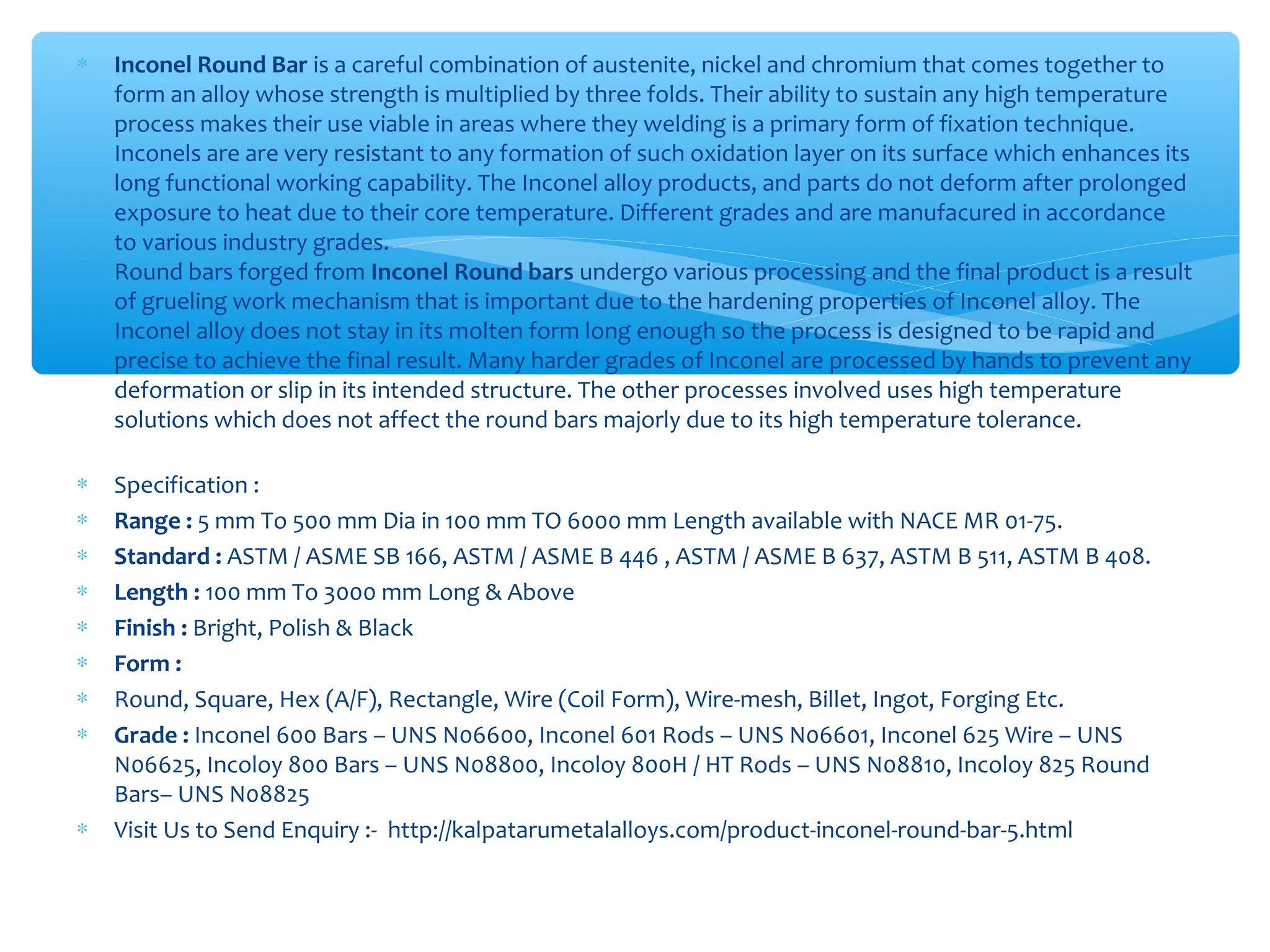 Inconel round bar | PPT