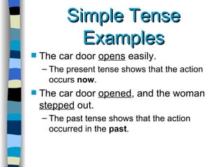 Inconsistent Verb Tense | PPT