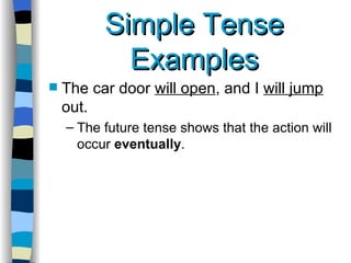 Inconsistent Verb Tense | PPT