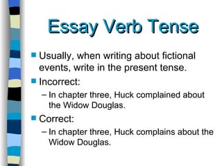 Inconsistent Verb Tense | PPT