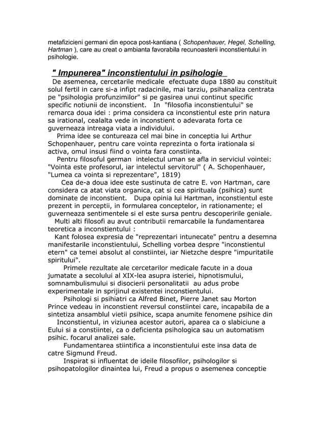 Inconstientul | DOC