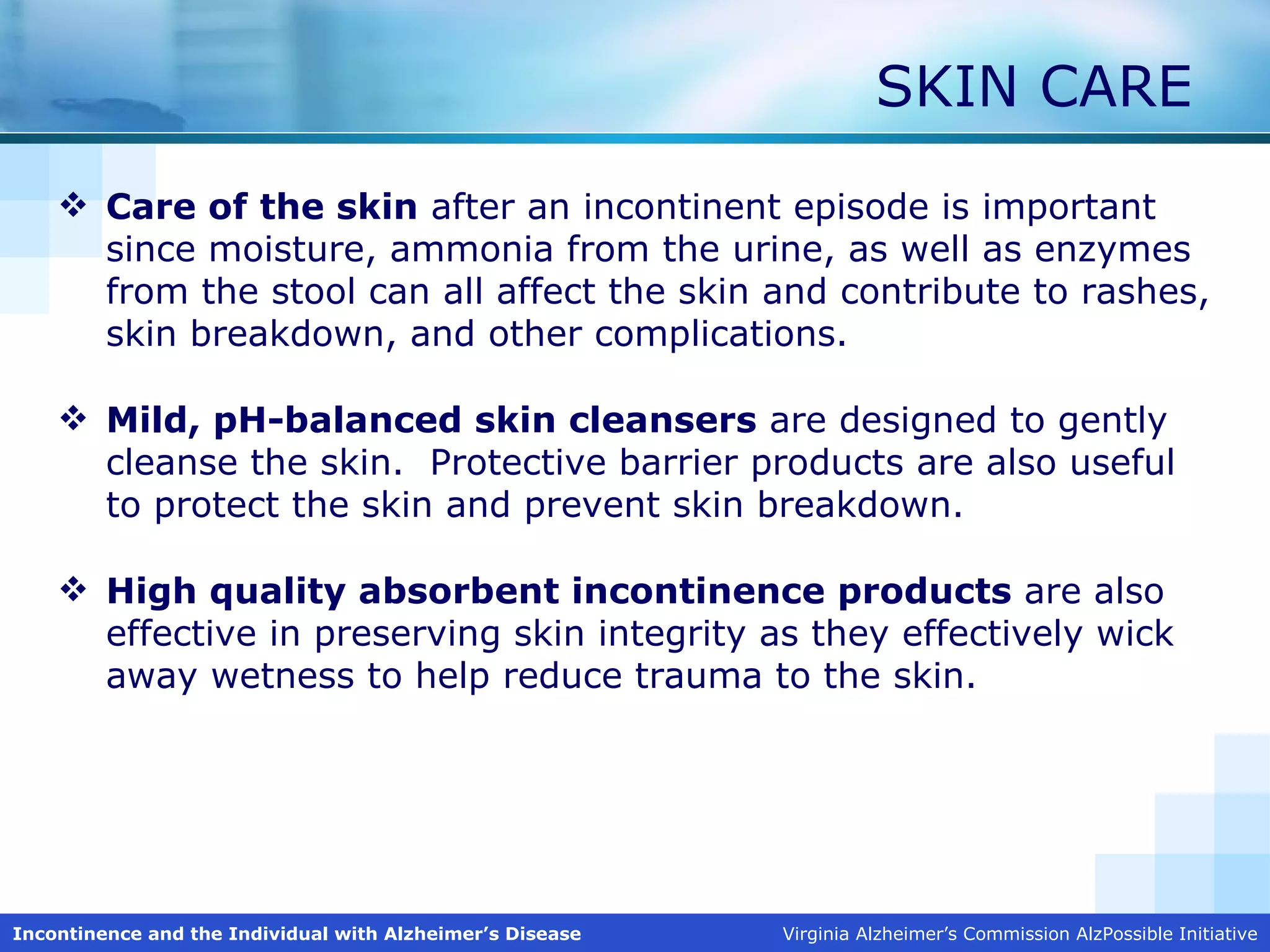 Incontinence and the individual with AD | PPT