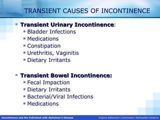 Incontinence and the individual with AD | PPT