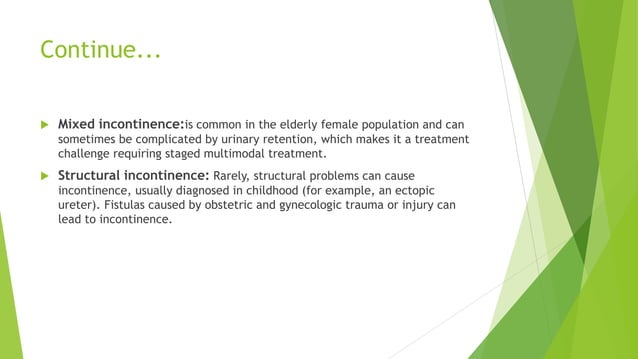 incontinence.pptx | Sexual Conditions | Sexual Health