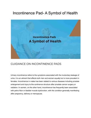 Incontinence pad a symbol of health(1) | PDF