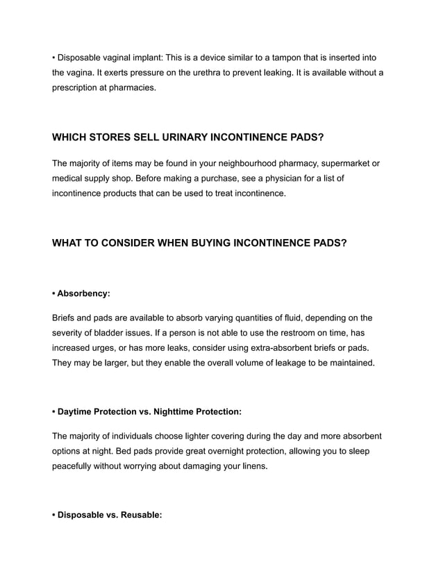 Incontinence pad a symbol of health(1) | PDF