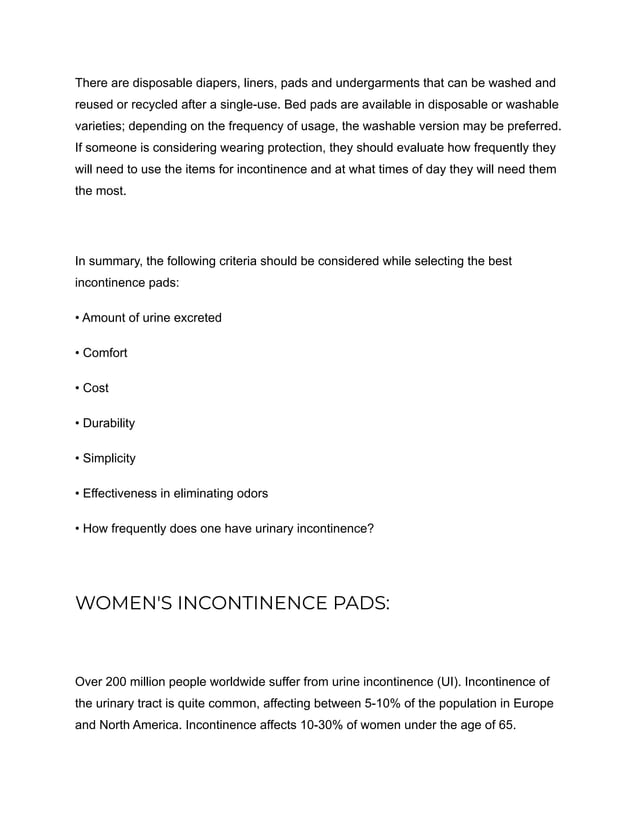Incontinence pad a symbol of health(1) | PDF