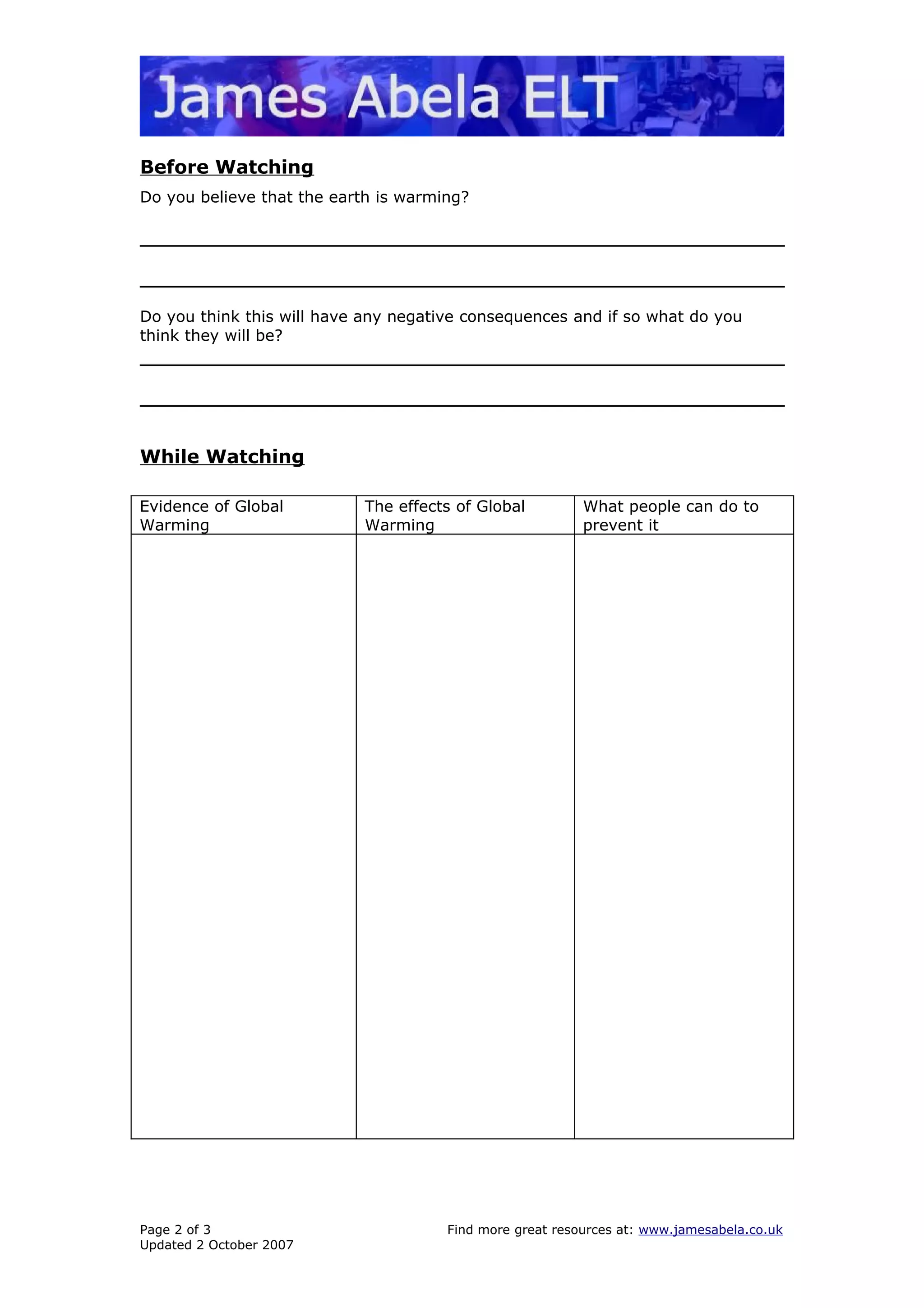 Inconvenient Truth lesson plan | PDF