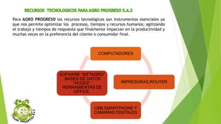 SISTEMAS DE INFORMACIÓN AGRO PROGRESO | PPTX