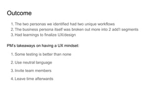 Incorporating a UX Mindset Early in Product Development | PPT