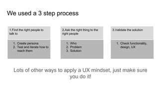 Incorporating a UX Mindset Early in Product Development | PPT