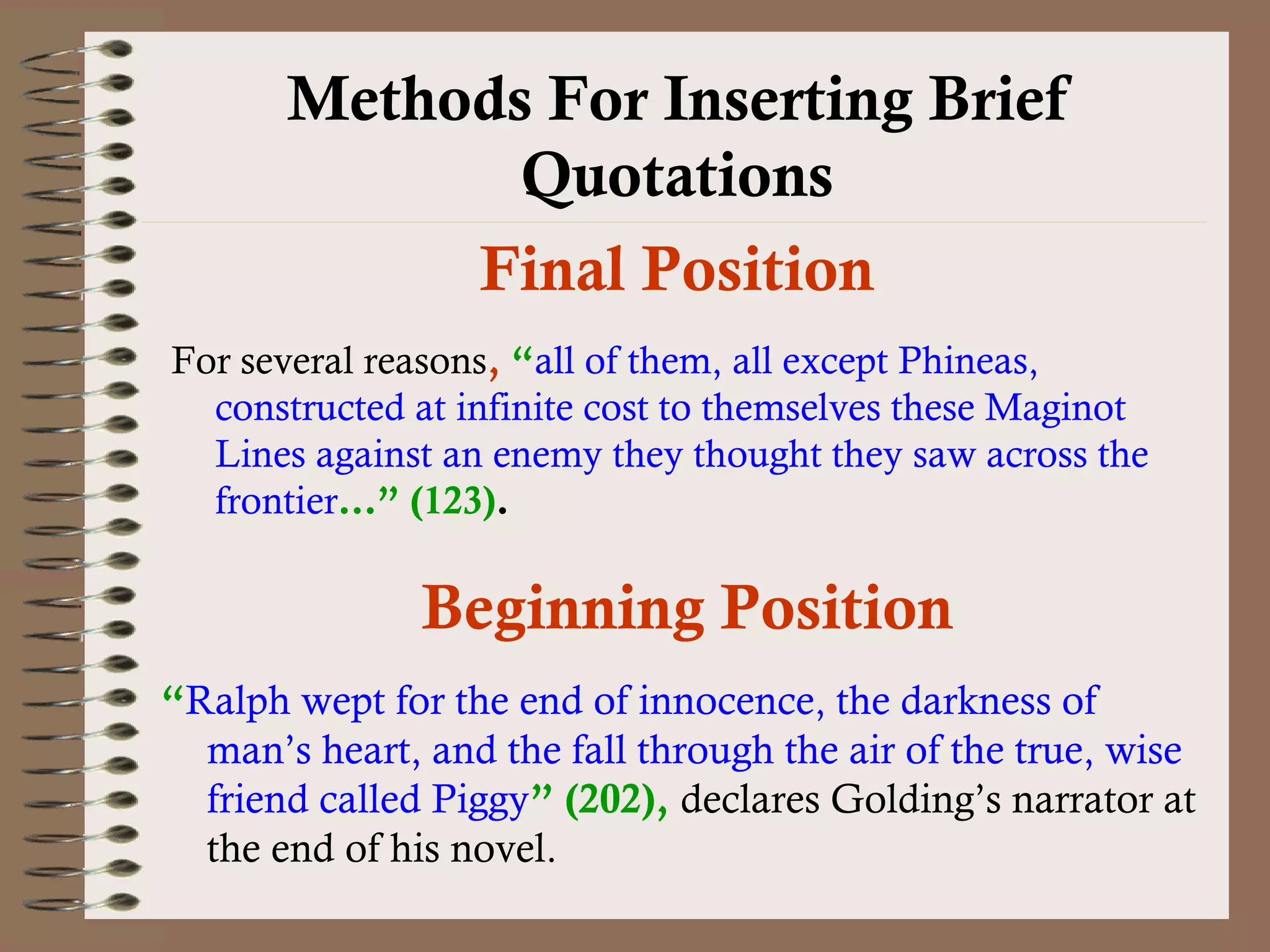 Incorporating Quotes | PPT