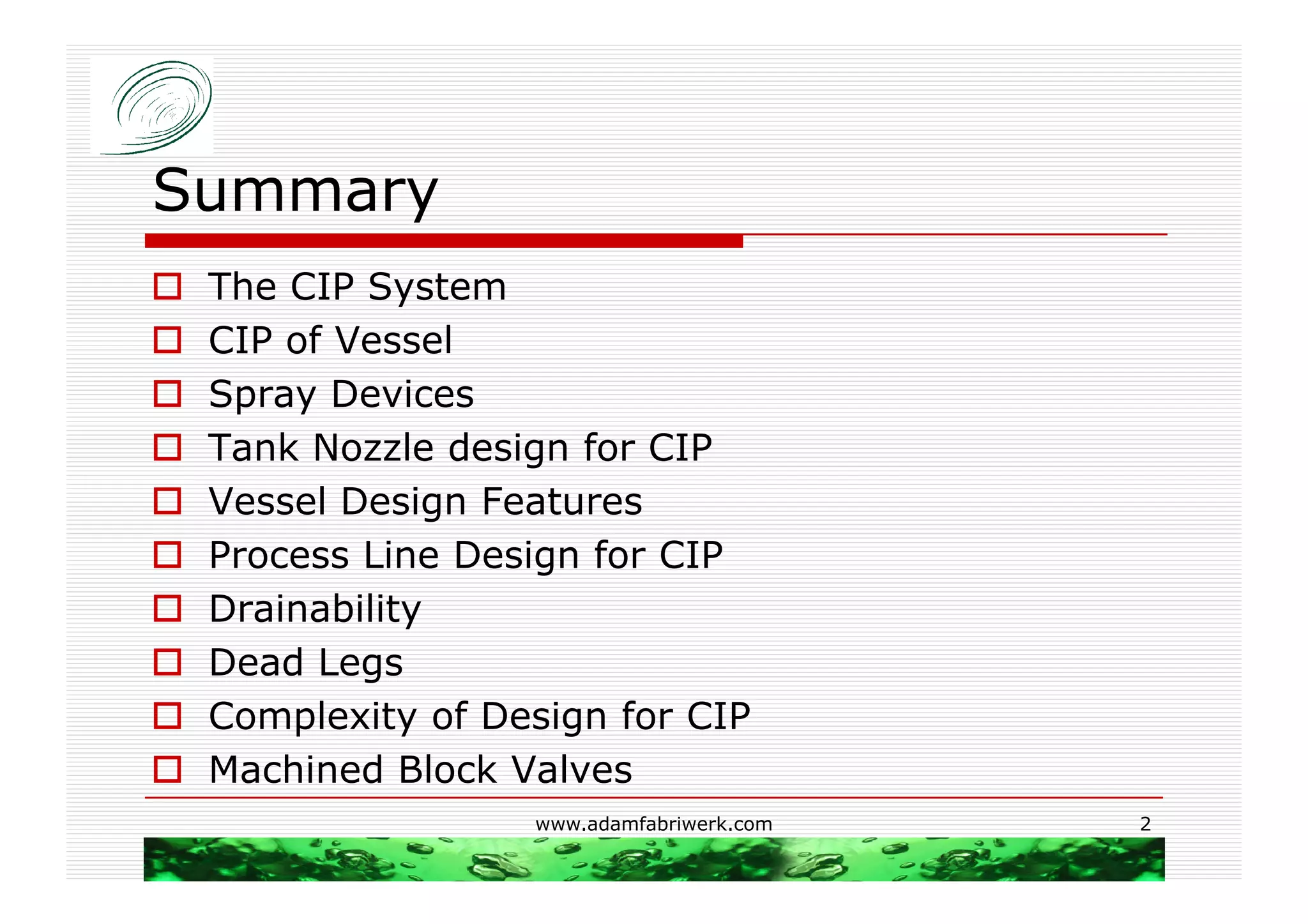 Incorporating The ASME BPE Guidelines For CIP For Biopharma Equipments ...