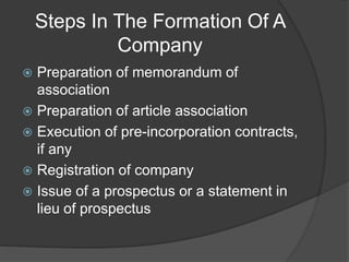 Incorporation of companies | PPT