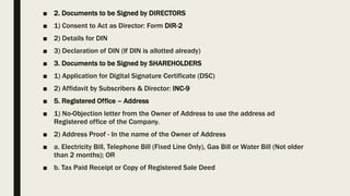 Incorporation of Companies (1) - Mehta & Mehta | PPTX
