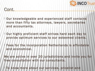 Incorporation of dutch bv in netherlands | PPT