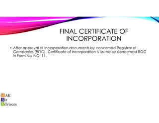 Incorporation of One Person Company under Companies Act 2013 | PPT