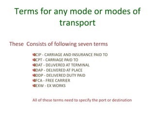 Incoterms | PPTX