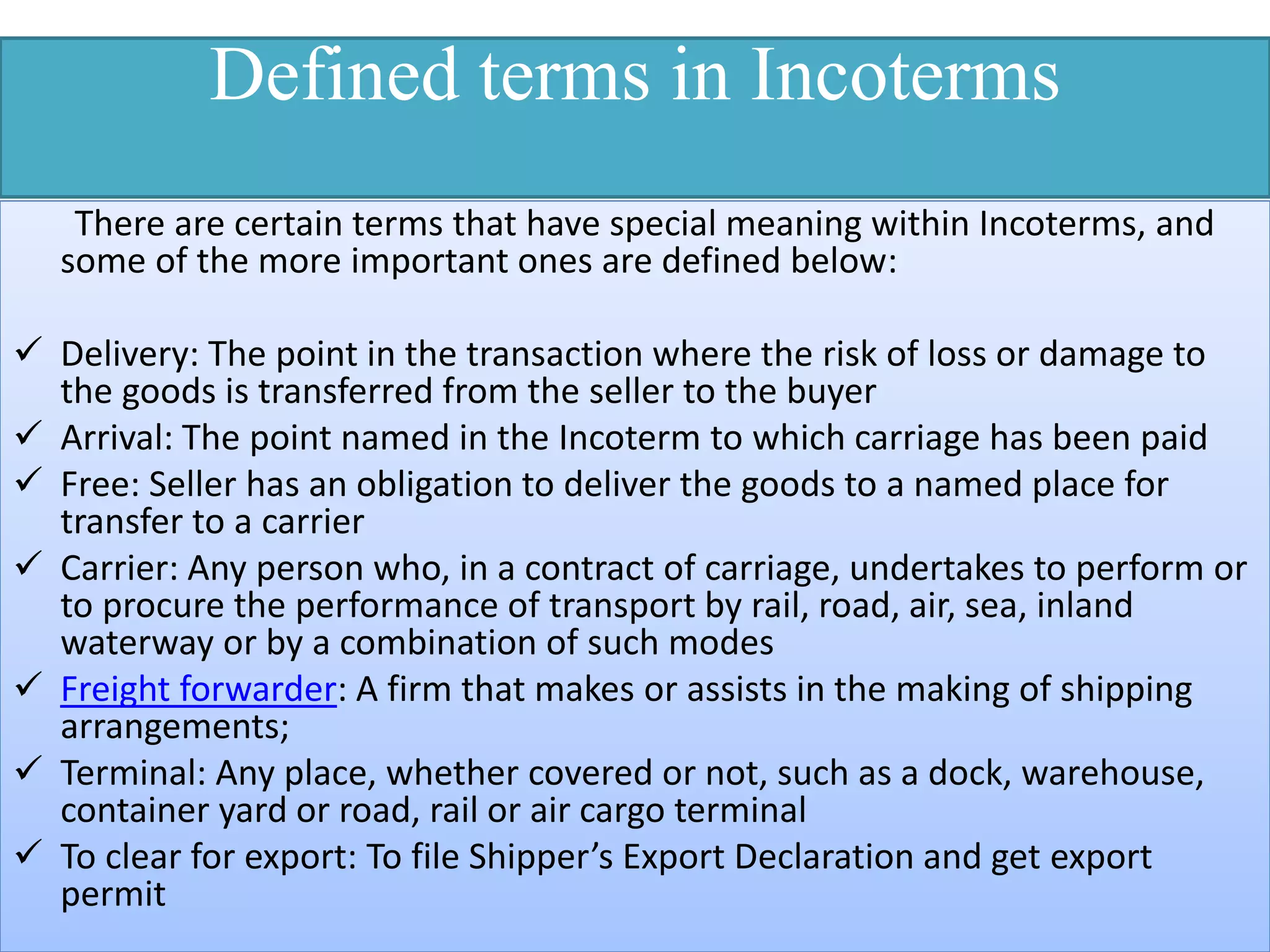Incoterms | PPTX
