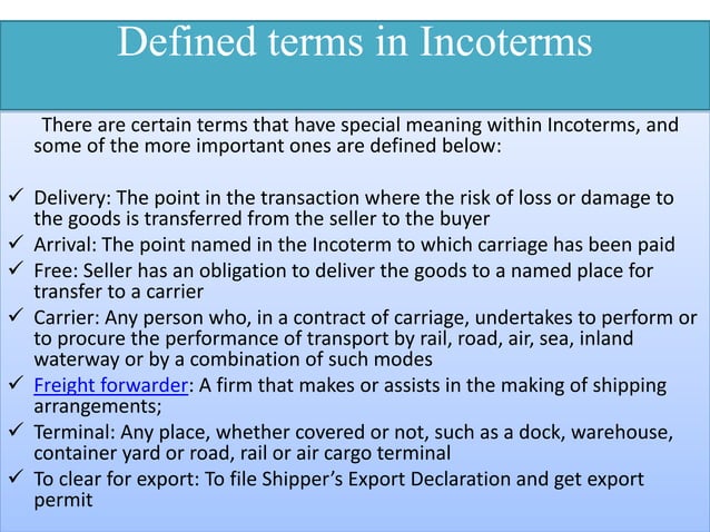 Incoterms | PPTX