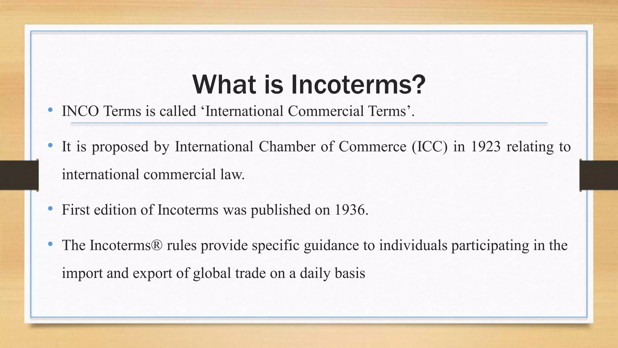 INCO terms by Shahnawaz | PPT
