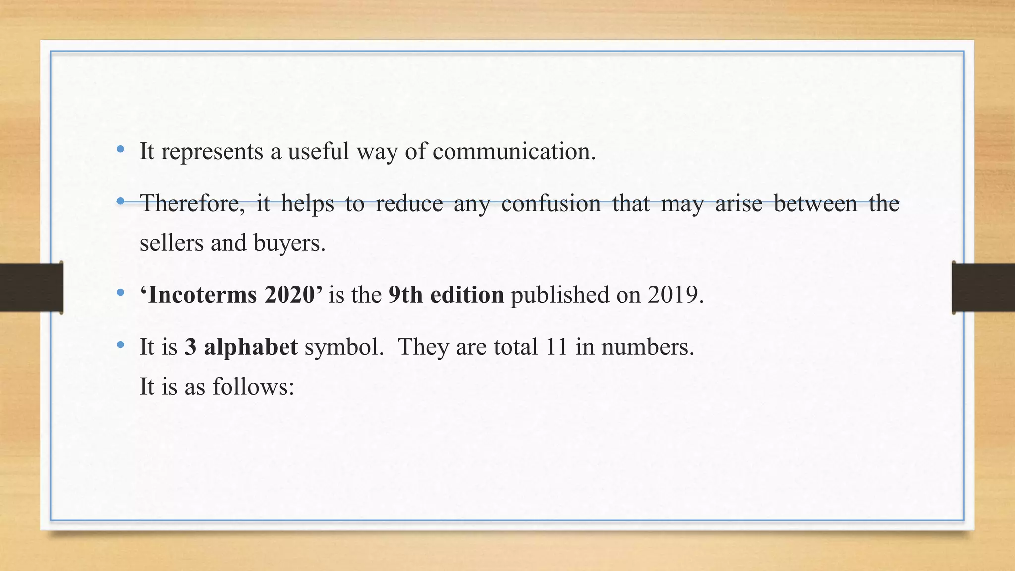 INCO terms by Shahnawaz | PPT