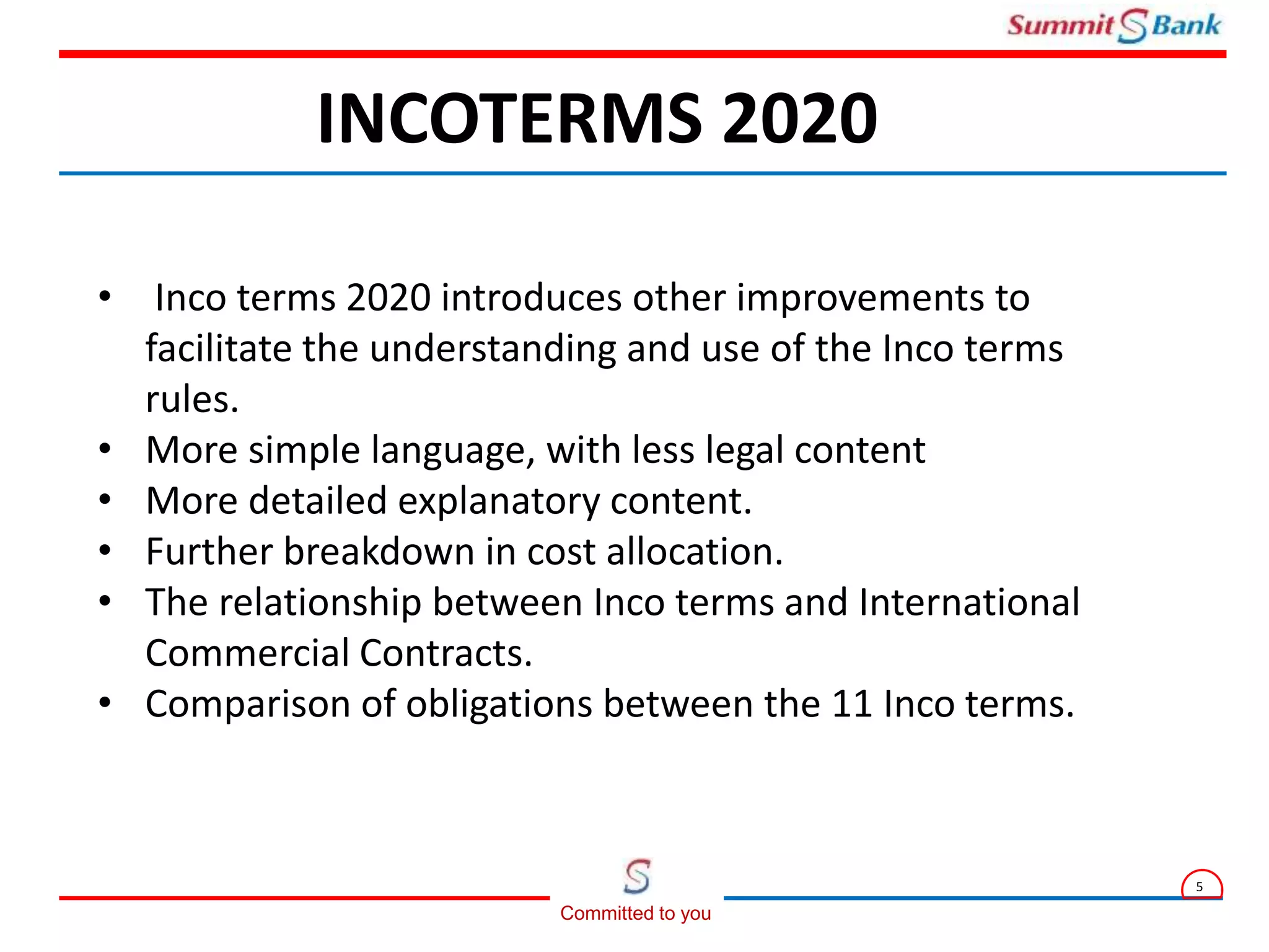 INCO Terms 2020: Unit 4 | PPTX