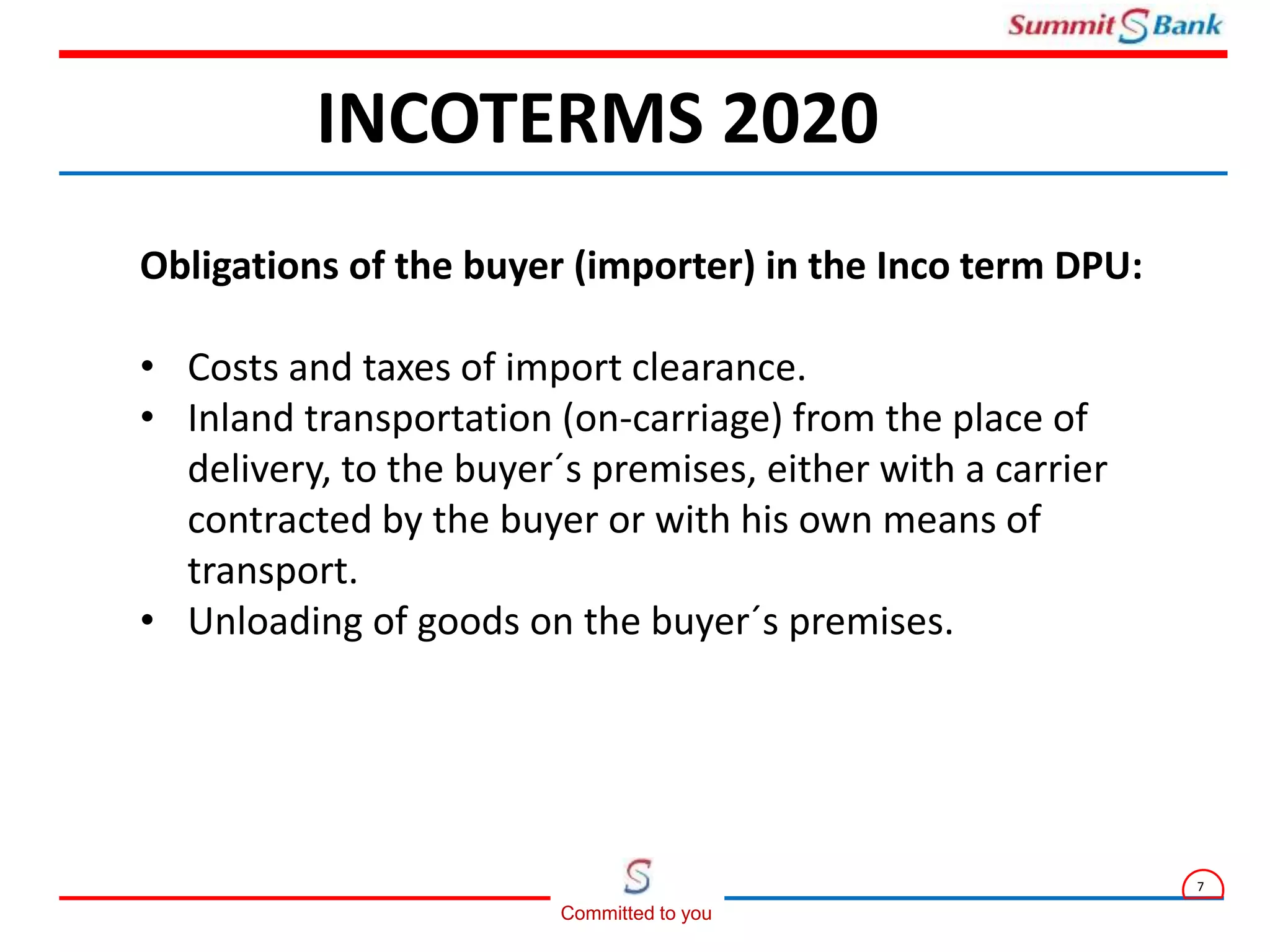 INCO Terms 2020: Unit 4 | PPTX
