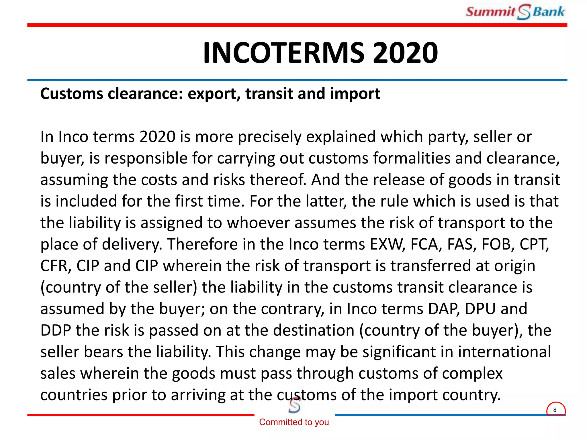 INCO Terms 2020: Unit 4 | PPTX