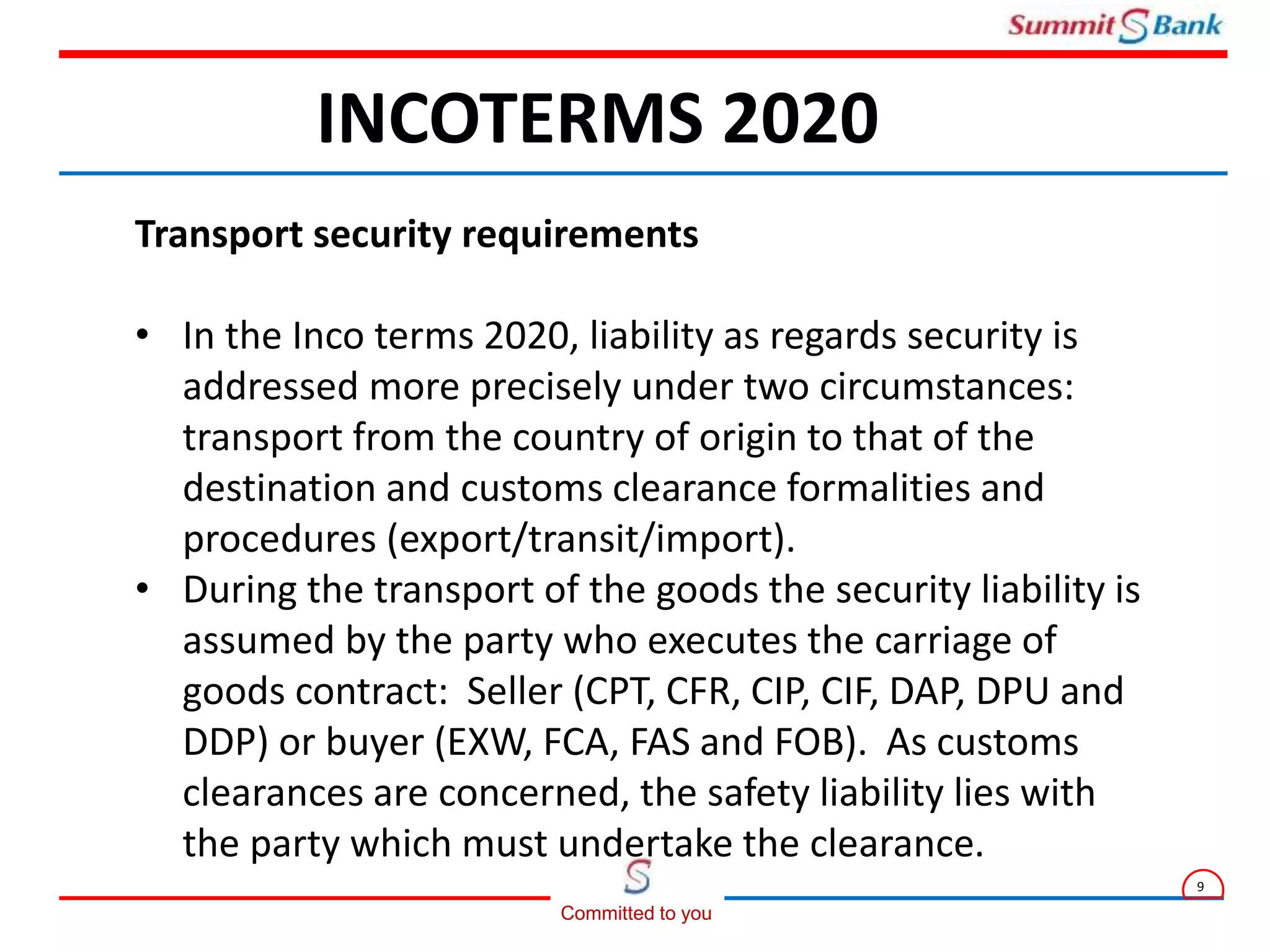 INCO Terms 2020: Unit 4 | PPTX