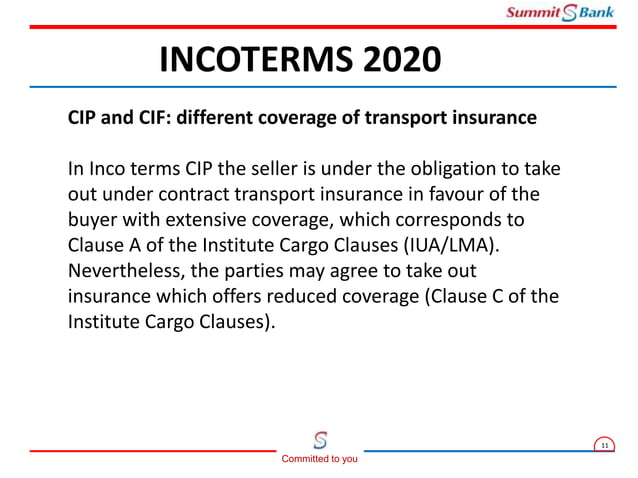 INCO Terms 2020: Unit 4 | PPTX | Motor Insurance | Insurance