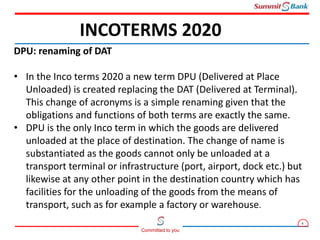 INCO Terms 2020: Unit 4 | PPTX
