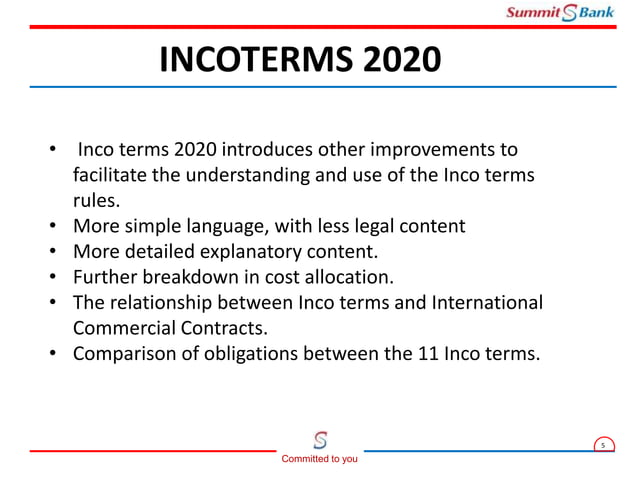 INCO Terms 2020: Unit 4 | PPTX | Motor Insurance | Insurance