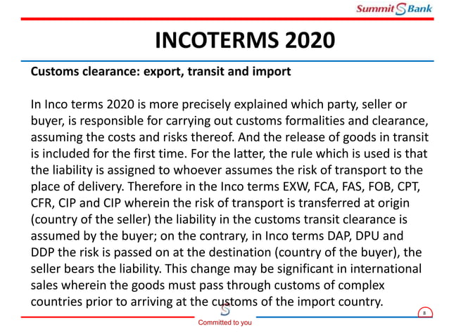 INCO Terms 2020: Unit 4 | PPTX | Motor Insurance | Insurance