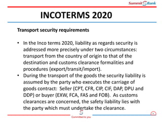 INCO Terms 2020: Unit 4 | PPTX