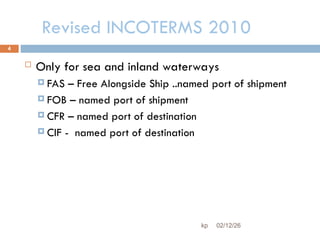 Incoterms - Introduction and descriptions | PPT
