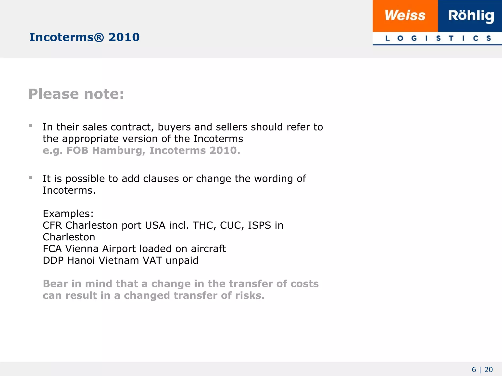 Incoterms 2010 weiss-rohlig_0 | PPT