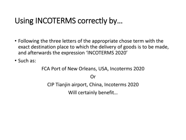 Incoterms 2020 _Final.ppt | Business | Business and Finance