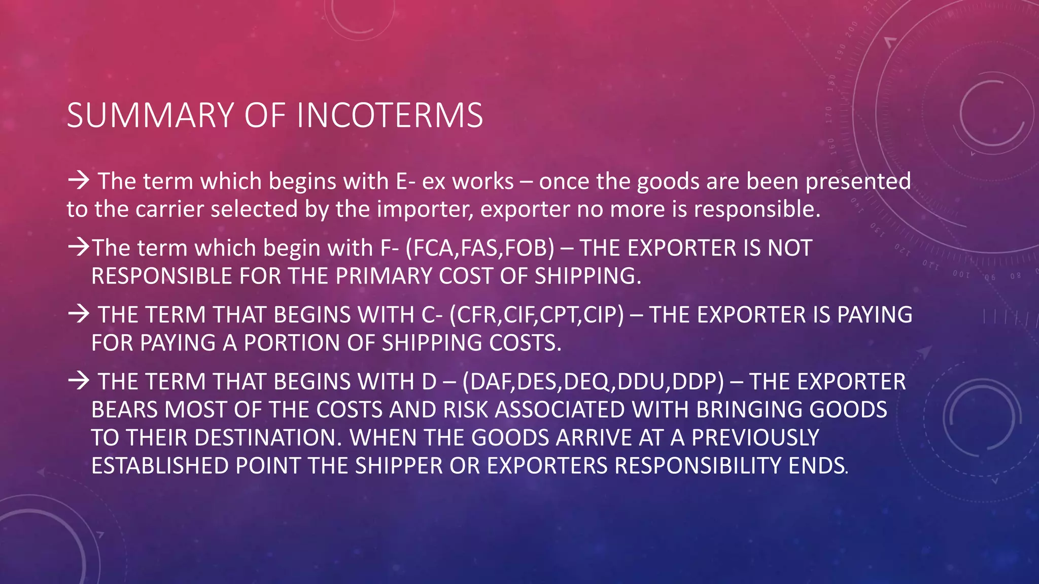 Incoterms finalized | PPTX