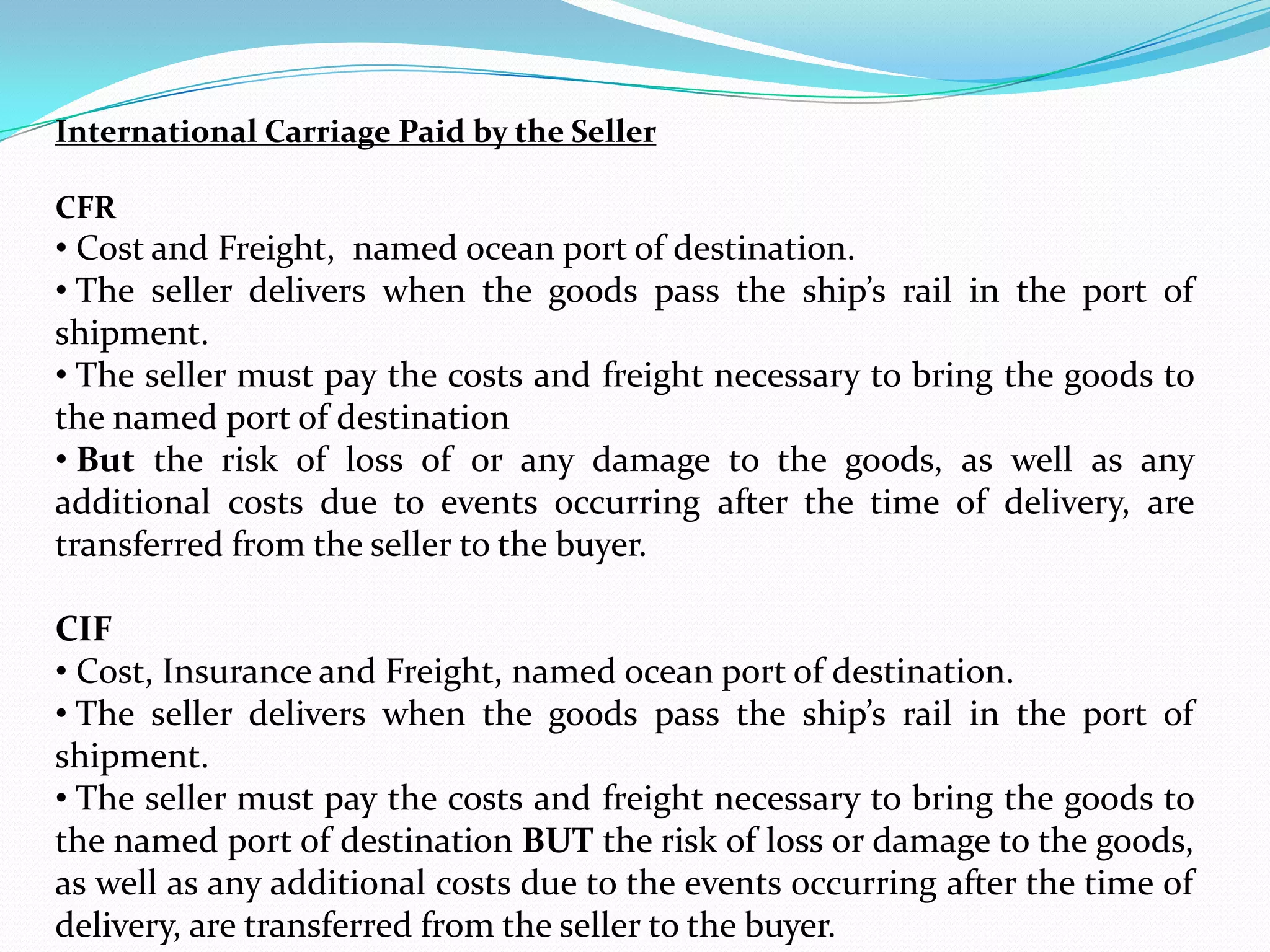 Inco Terms Ppt | PDF